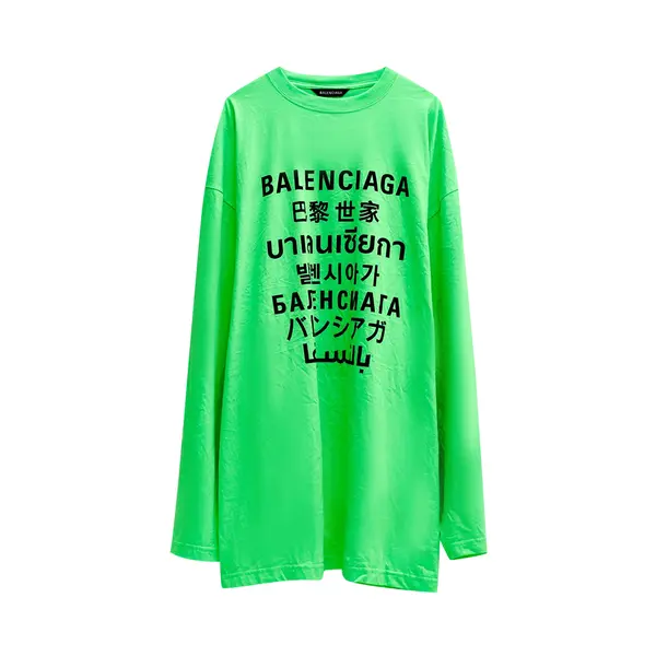 Balenciaga Languages Long-sleeve T-shirt 'fluo - Green