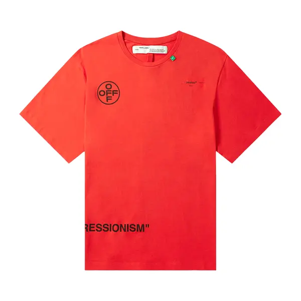 Off-White Impressionism Diagonal Stencil Tee - Red