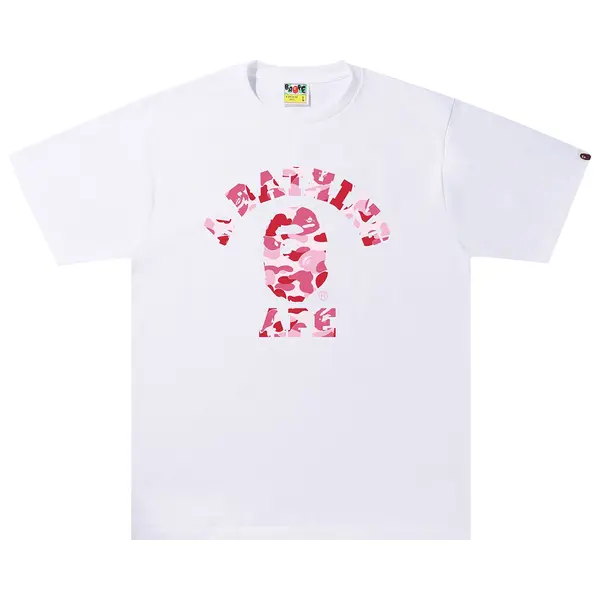 A BATHING APE Abc Camo College Tee /pink - White