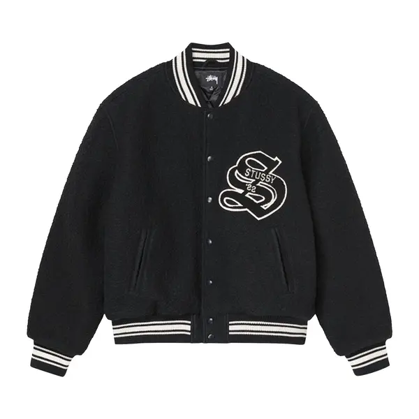 Stussy 【Casentino Wool Varsity Jacket】 Buy Stussy Casentino Wool Varsity Jacket 'Black' - 115678 BLAC | GOAT