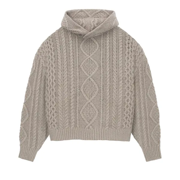 Fear Of God Cable Knit Hoodie - Brown