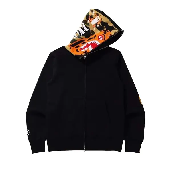 A BATHING APE Tiger Full Zip Hoodie - Black
