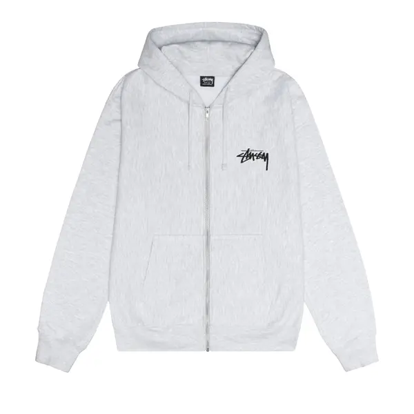 StÜssy Shattered Zip Hoodie 'ash Heather