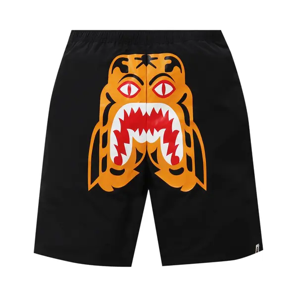 A BATHING APE Tiger Beach Shorts - Black