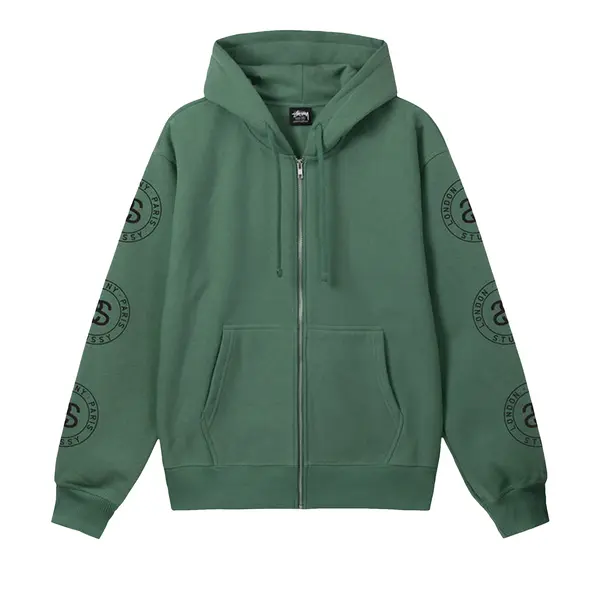 StÜssy Seal Zip Hoodie - Green
