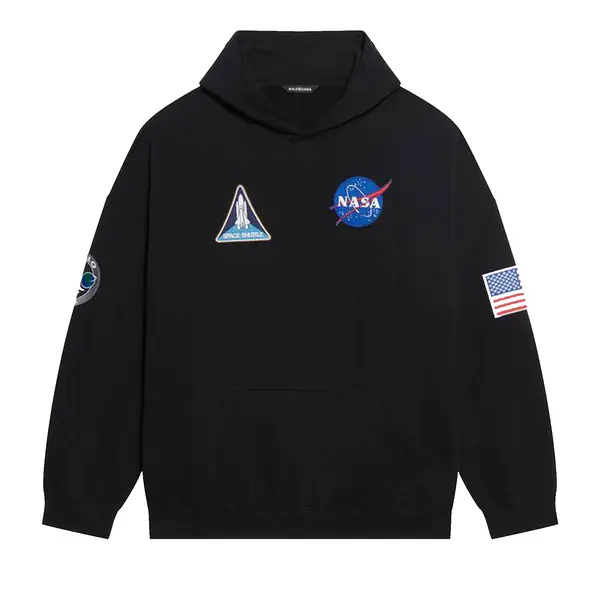 Balenciaga Boxy Fit Hoodie - Black
