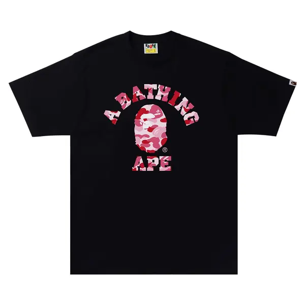 A BATHING APE Abc Camo College Tee /pink - Black