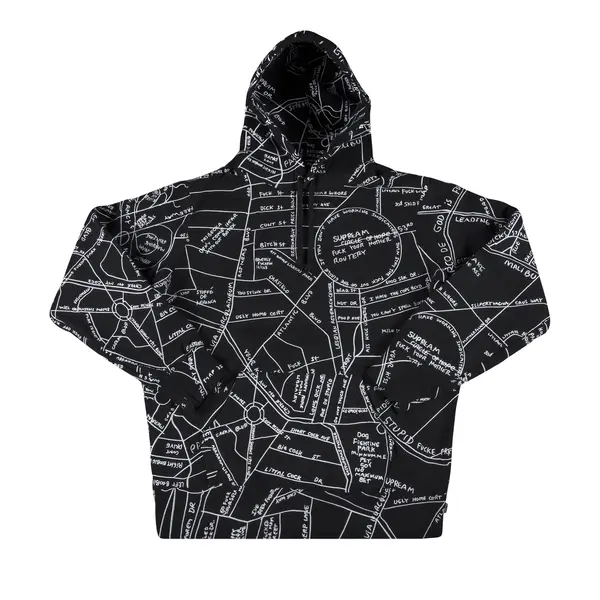 Supreme Gonz Embroidered Map Hooded Sweatshirt - Black
