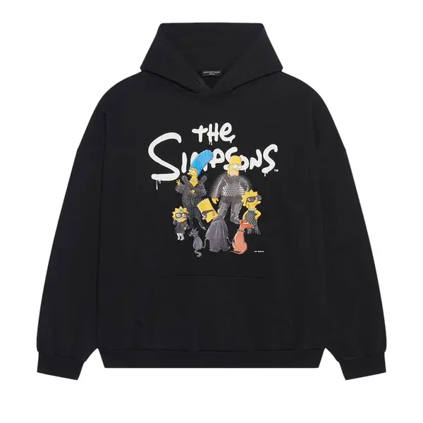 Balenciaga Wide Fit Hoodie - Black
