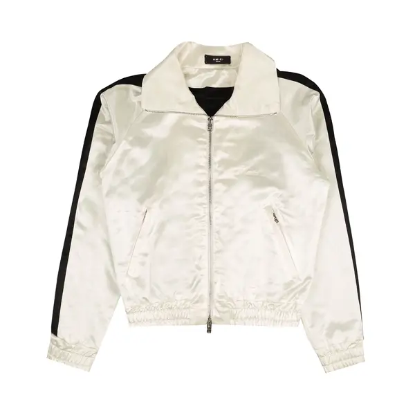 Amiri Full Zip Satin Track Jacket - White