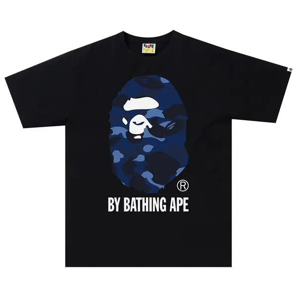 A BATHING APE Color Camo Bathing Ape Tee /navy - Black