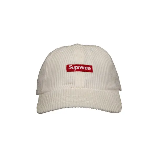 Supreme Ripple Corduroy 6-panel Cap - White