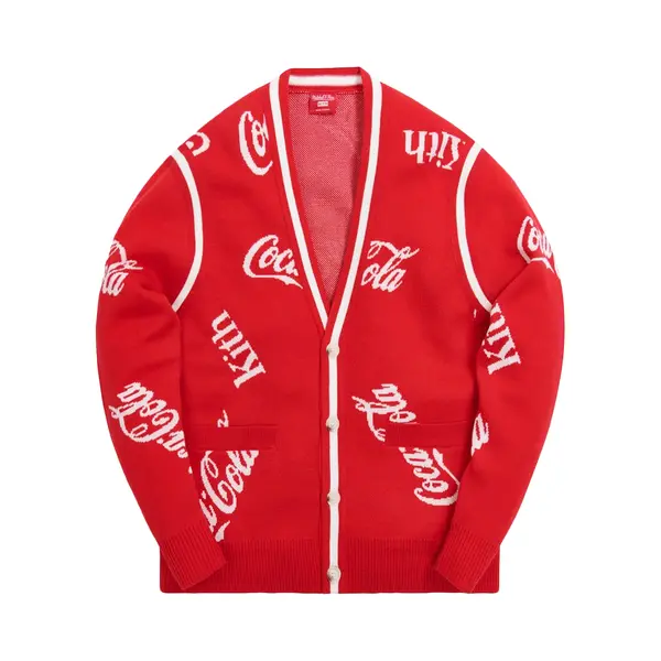 Kith X Coca-cola X Mitchell & Ness Coke Logo Cardigan