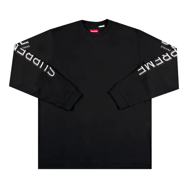 Supreme Intarsia Sleeve Long-sleeve Top - Black