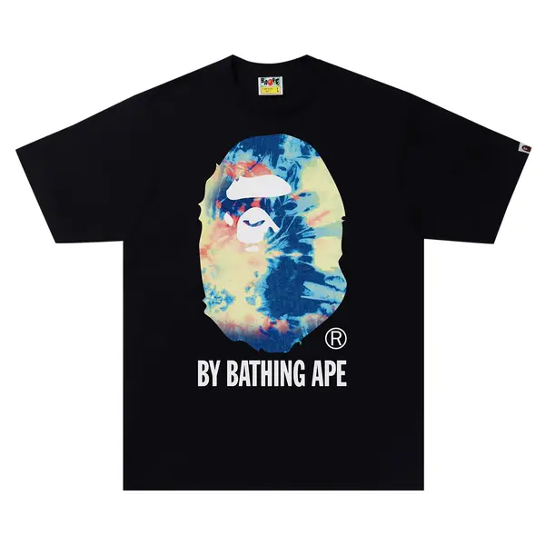 A BATHING APE Tie Dye Bathing Ape Tee /multicolor - Black