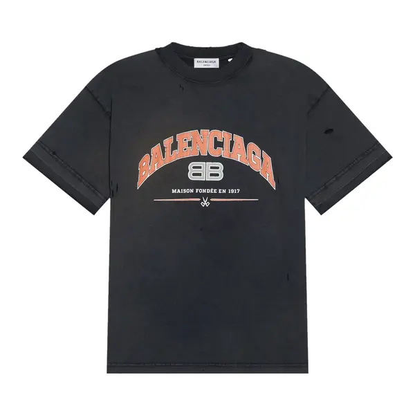 Balenciaga Medium Fit T-Shirt /Orange/White - Black | Editorialist
