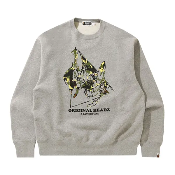 BAPE X Unkle Mo'wax Point Relaxed Crewneck - Grey