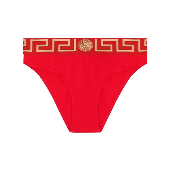 Versace Greca Border Bikini Bottom - Red