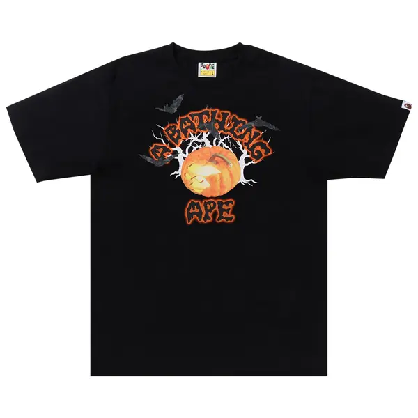 A BATHING APE Halloween Jack O' Lantern College Tee - Black