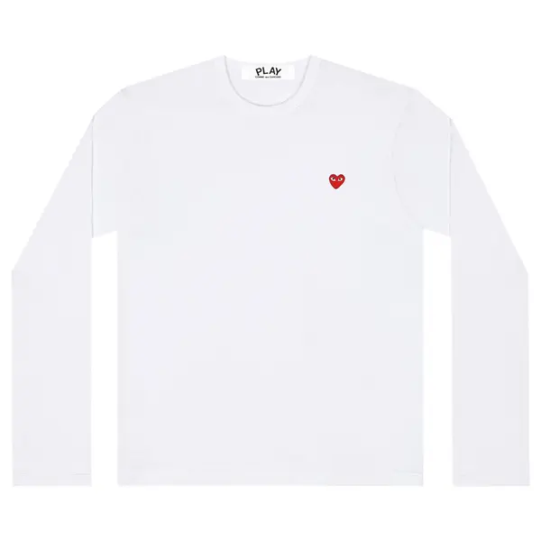 Play Comme Des Garcon Small Heart Long-sleeve T-shirt - White