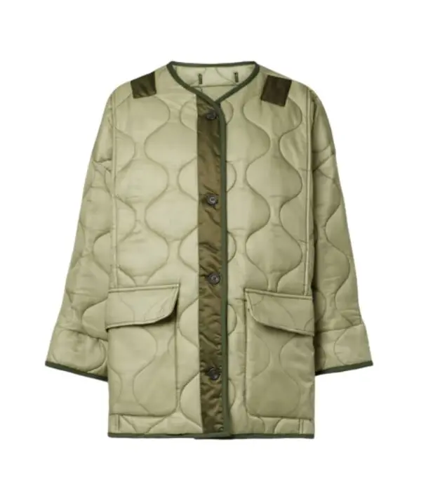 THE FRANKIE SHOP Quilted Padded Ripstop Jacket - Green