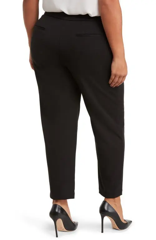 TAHARI ASL Pintuck Tapered Leg Trousers - Black