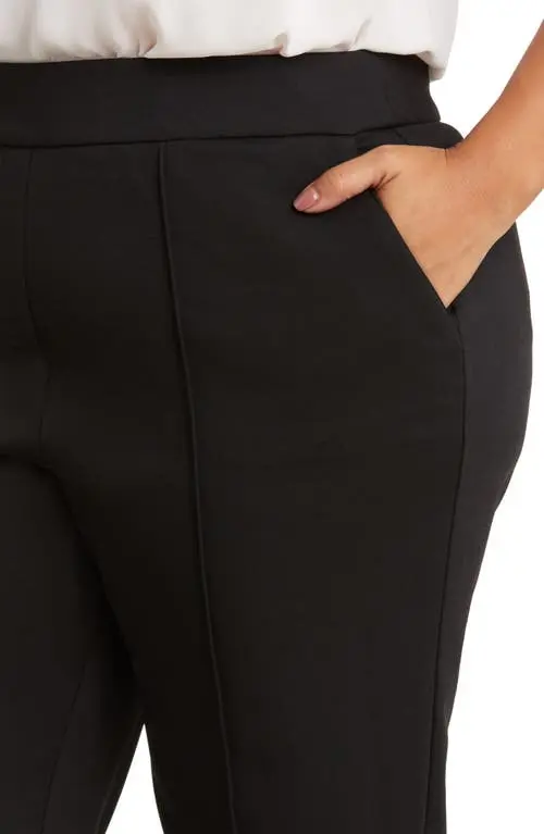 TAHARI ASL Pintuck Tapered Leg Trousers - Black