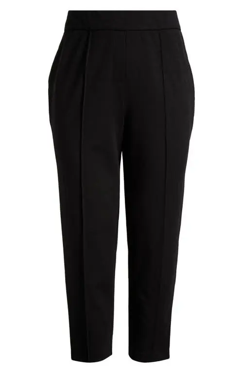 TAHARI ASL Pintuck Tapered Leg Trousers - Black