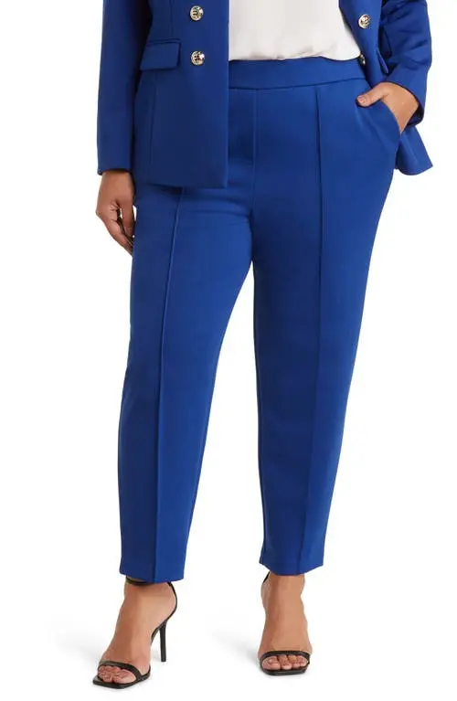 TAHARI ASL Pintuck Tapered Leg Trousers - Cobalt