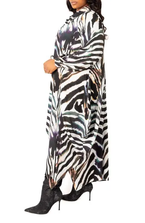 BUXOM COUTURE Drape Maxi Shirt Dress