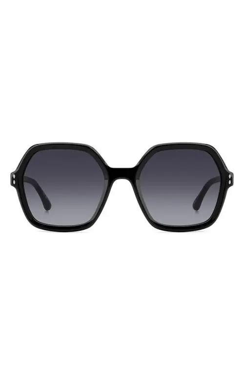 Isabel Marant 55mm Gradient Square Sunglasses - Black/grey Shaded