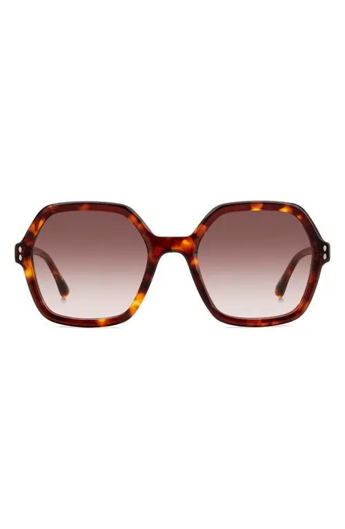 Isabel Marant 55mm Gradient Square Sunglasses - Brown Havana/brown Gradient