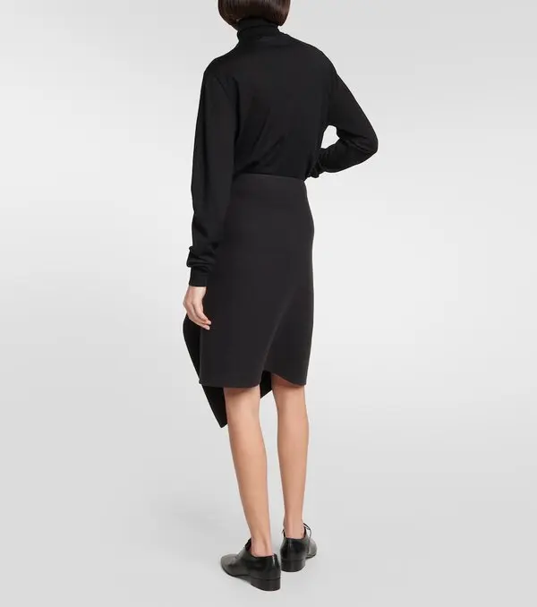 THE ROW Bartellina Draped Cashmere Midi Skirt