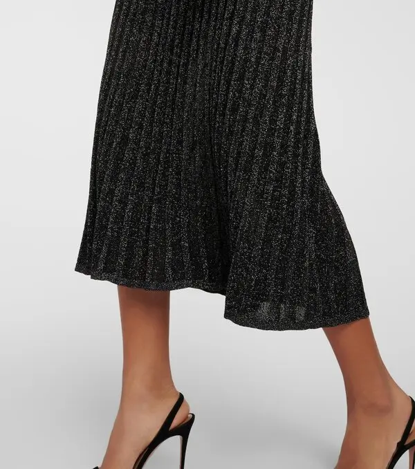 JOSEPH Ribbed-knit Lurex® Midi Skirt