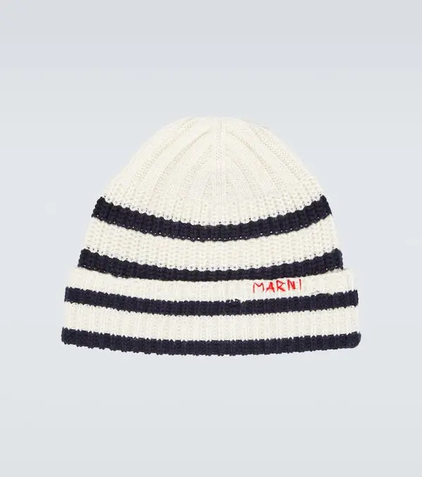 Marni Striped Virgin Wool Beanie - Multicoloured