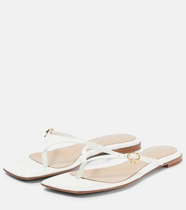 GIANVITO ROSSI Patent Leather Thong Sandals