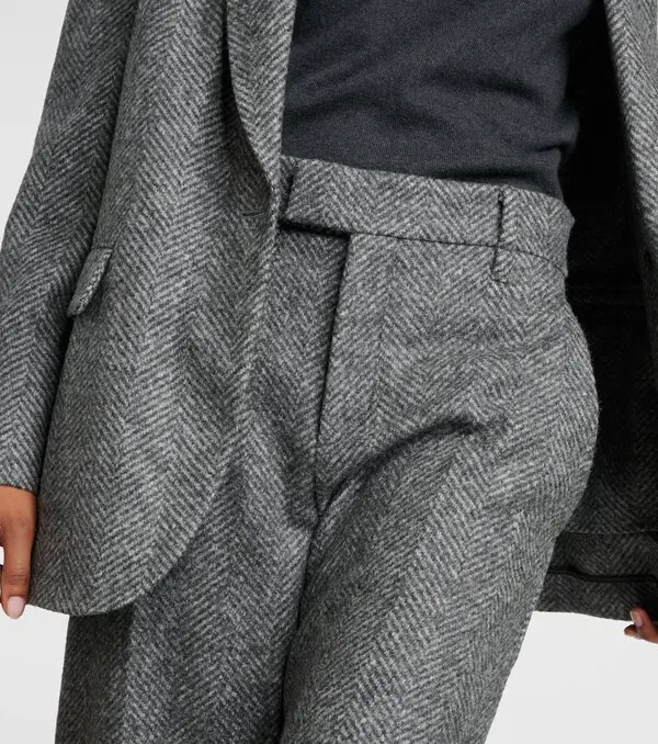 Brunello Cucinelli Herringbone Flared Trousers