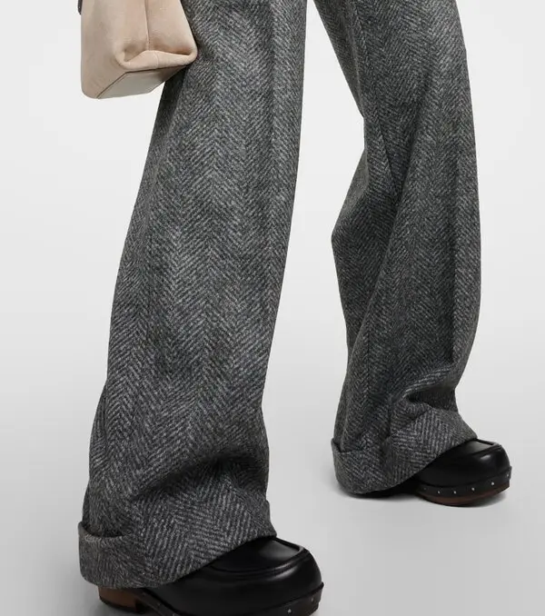 Brunello Cucinelli Herringbone Flared Trousers