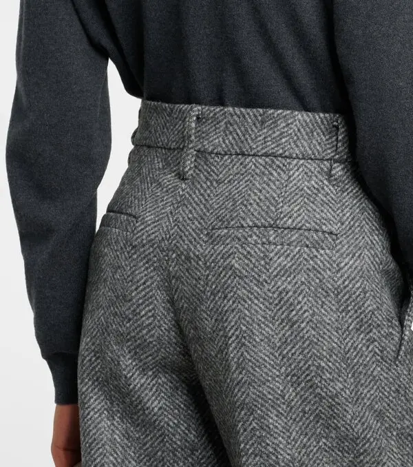Brunello Cucinelli Herringbone Flared Trousers