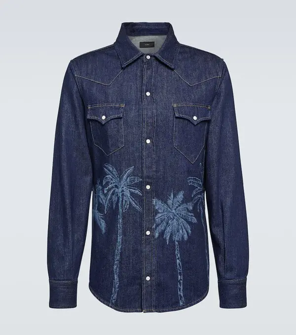 Alanui Jungle Printed Denim Shirt