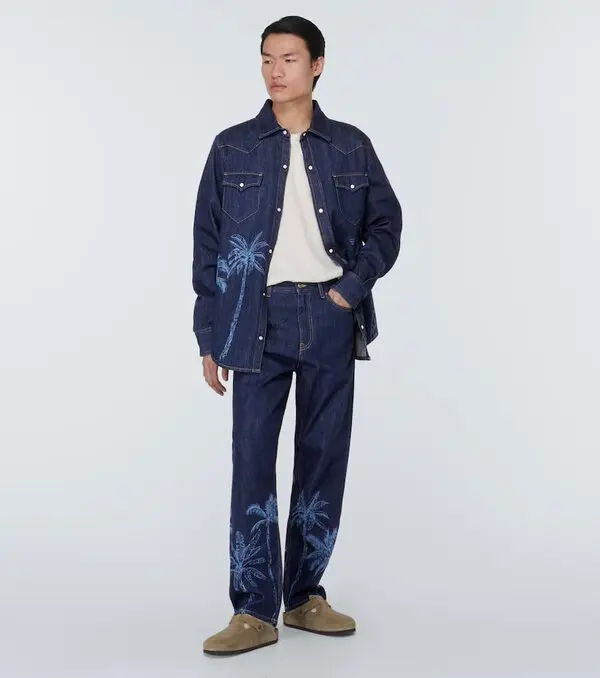 Alanui Jungle Printed Denim Shirt