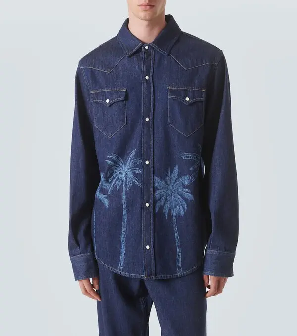 Alanui Jungle Printed Denim Shirt