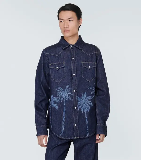 Alanui Jungle Printed Denim Shirt