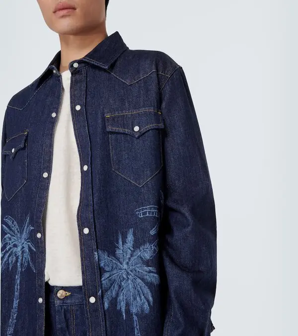 Alanui Jungle Printed Denim Shirt