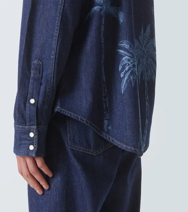 Alanui Jungle Printed Denim Shirt