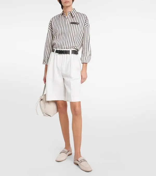 Brunello Cucinelli Twill Shorts - Beige