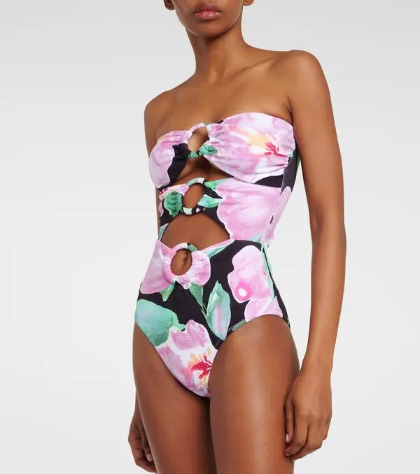 ALEXANDRA MIRO Anya Floral Cutout Swimsuit - Multicoloured