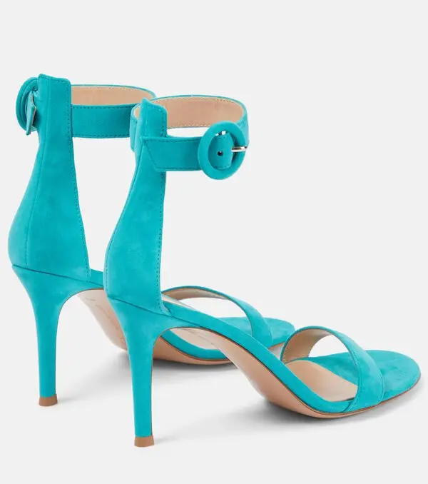 GIANVITO ROSSI Portofino 85 Suede Sandals - Blue