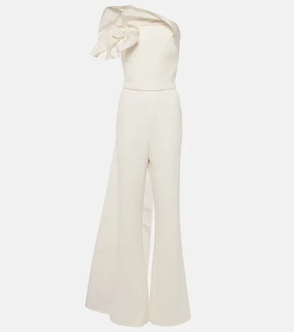 Safiyaa Bridal Omi Crêpe Jumpsuit - White