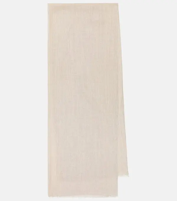 Brunello Cucinelli Cashmere And Silk-blend Scarf - Beige